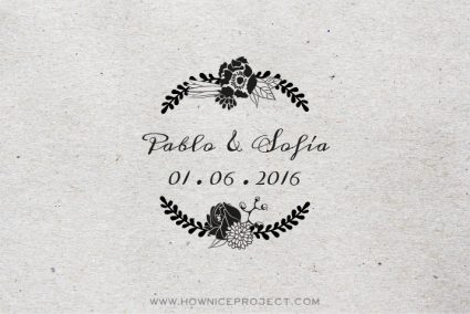 Conjuntos personalizados de sello y porta alianzas bastidor | How Nice Project