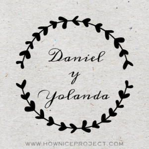 Sello personalizado para boda - Corona de laurel | How Nice Project