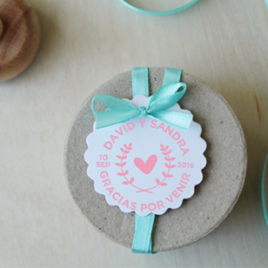 Sello personalizado para boda - Agradecimiento y laurel | How Nice Project