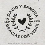 Sello personalizado para boda - Corona de laurel | How Nice Project