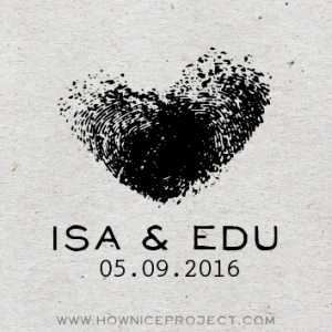 Sello personalizado para boda - Corazón de huellas | How Nice Project