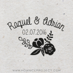 Sello personalizado para boda - Flores rústicas | How Nice Project