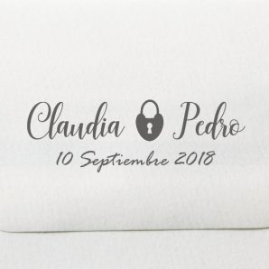 Sello personalizado para boda - Candado de corazón | How Nice Project